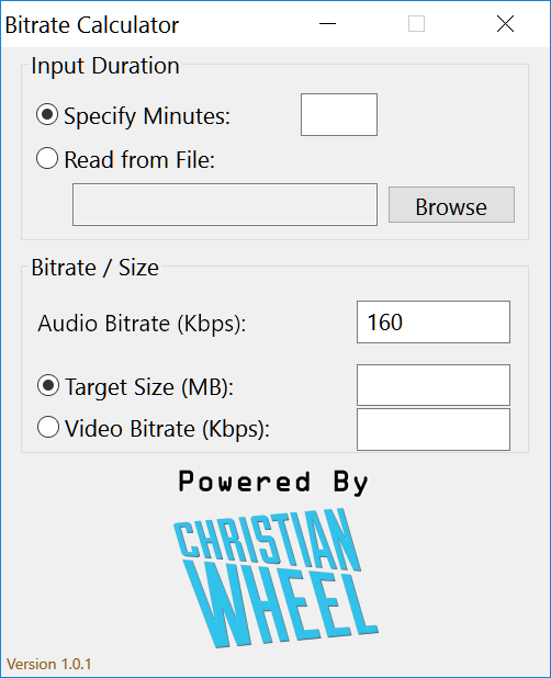 Bitrate Calculator