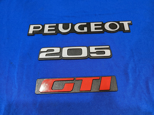 Boot/Tailboard badges (Peugeot 205 GTi) | Retro, Race & Rally