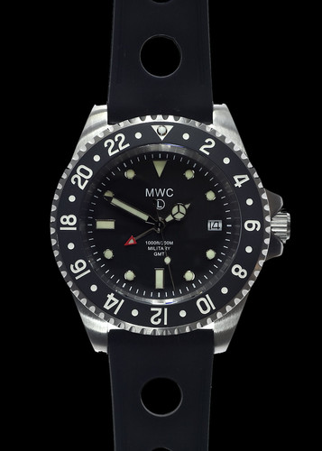 MWC Stainless Steel GMT (Dual Time Zone) Military Watch with Sapphire ...