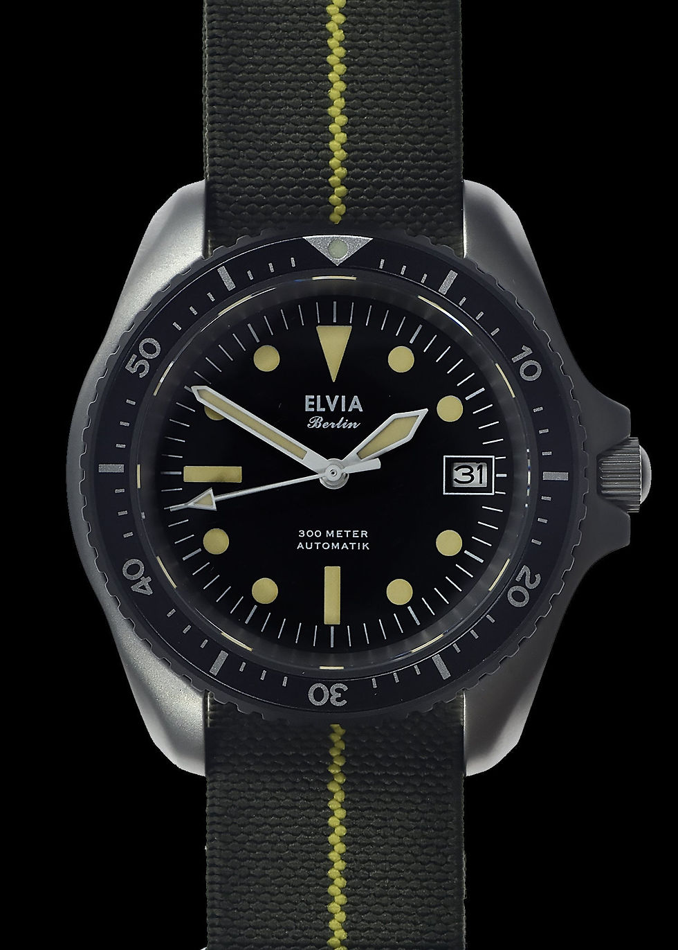 ELVIA Automatic Military Divers Watch with Sapphire Crystal, 24 jewel ...