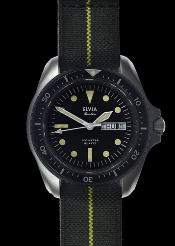 ELVIA Day/Date Military Divers Watch with Sapphire Crystal and Quartz ...
