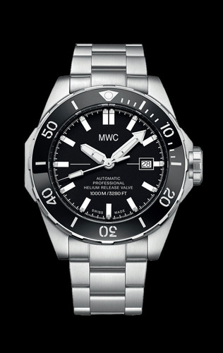 MWC 100atm / 3,280ft / 1000m Water Resistant Divers Watch in Stainless ...
