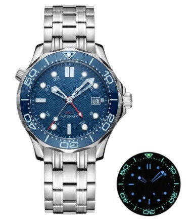 Blue dial Bond style Movie prop 200m diver GMT watch | Cooper Watches