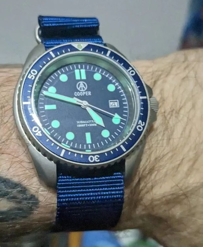 COOPER SUBMASTER STEEL FINISH ROYAL NAVY MILITARY DIVERS WATCH SM2021ST ...