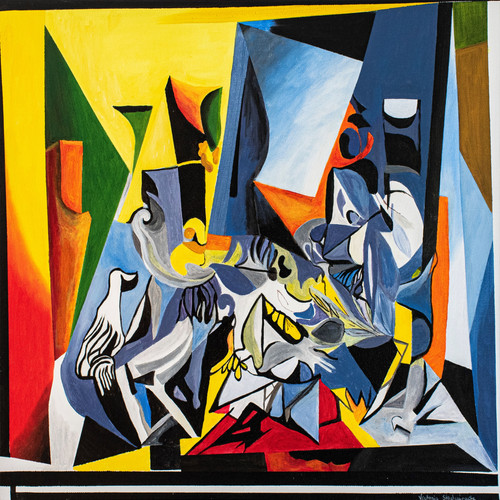 Picasso meets Da Vinci: Last Supper of Artistic Titans | Yellow Red And ...