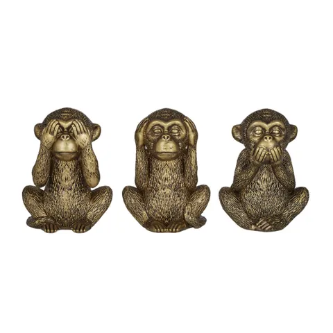 'No Evil' Resin Monkey Sculptures - Set of 3 | victorscot