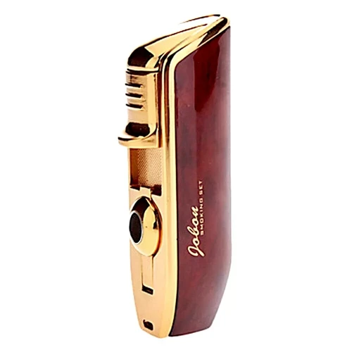 JOBON Classic Triple Torch Flame Cigarette Cigar Lighter with Cigar ...