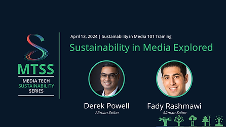 Sustainability in Media 101 Training - On Demand