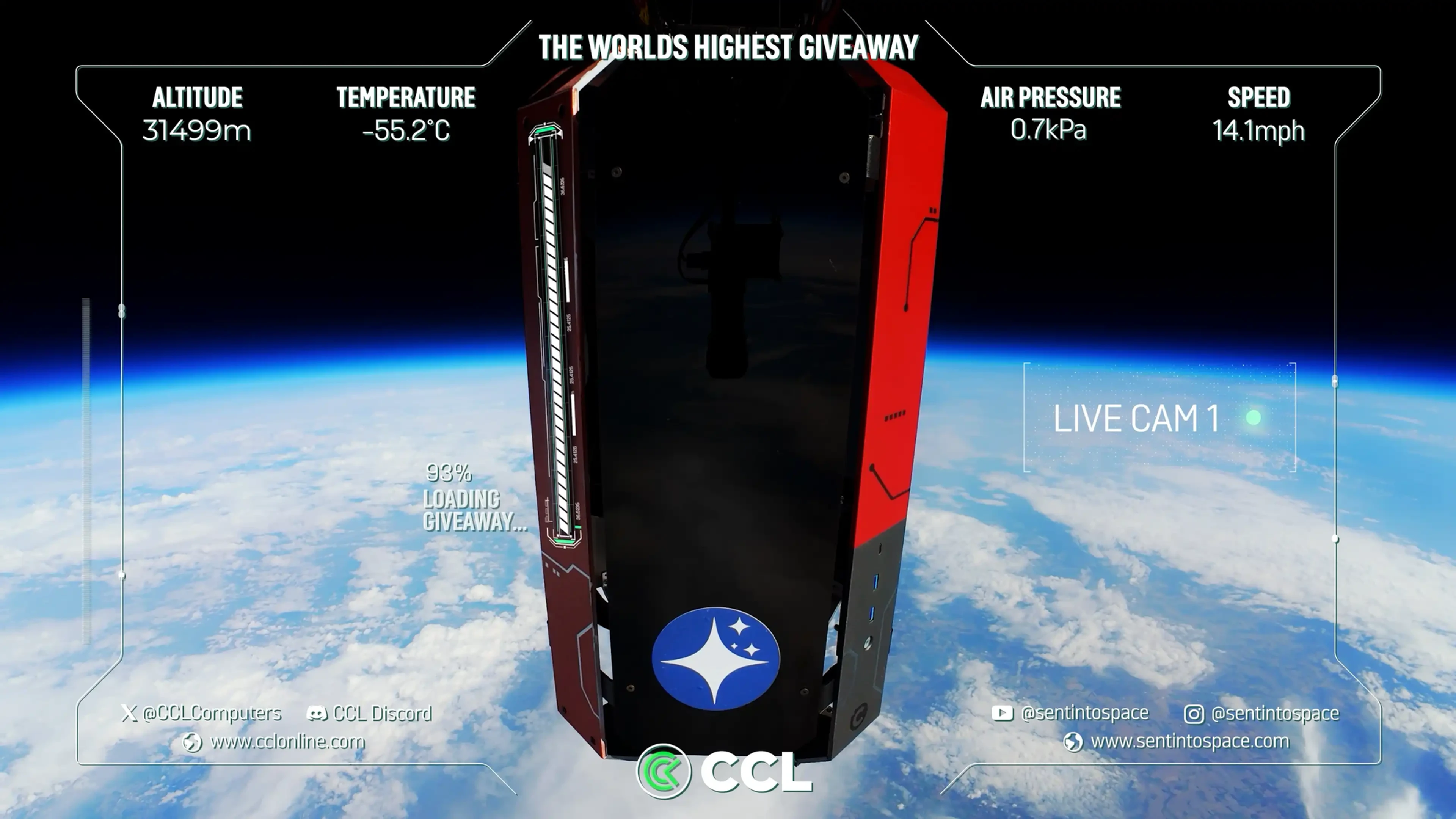 Sending a Chillblast Gaming PC into Space with CCL