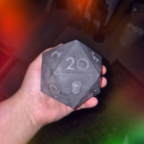 The Goliath D20 – Jesmonite Titan Edition (80mm) | Trembly Emporium