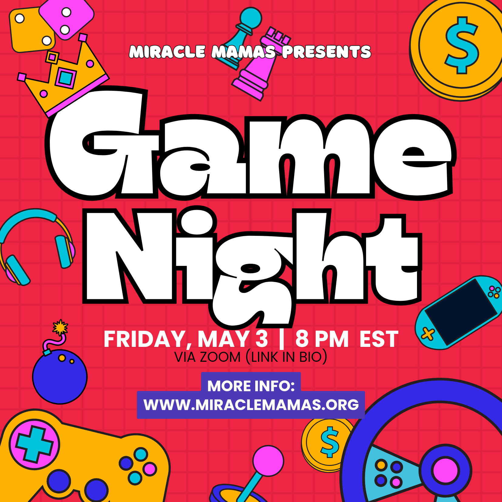 MM May Game Night | Miracle Mamas LLC