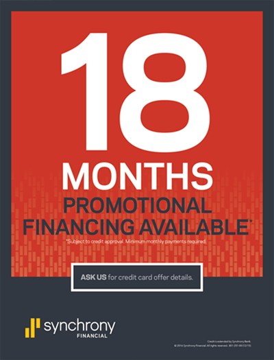 0% APR For Up To 18 Months With Synchrony Financial