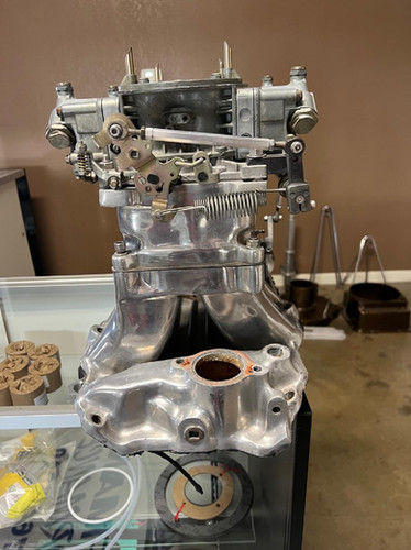 BBC polished weiand tunnel ram, square port, with 2 750 cfm 4150 holley ...