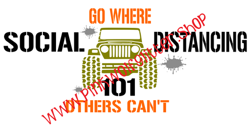 Social Distancing 101 Jeep SVG | Pink Wolf Glitter
