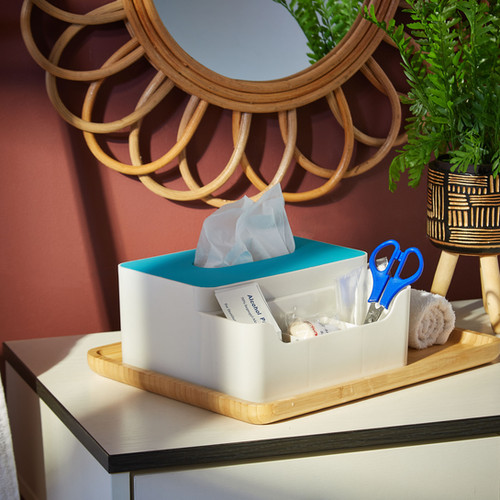 Trends Tissue Box with Organizer (Aqua Blue) | NANI