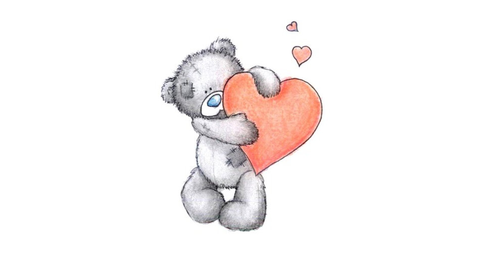 how to draw bear with heart