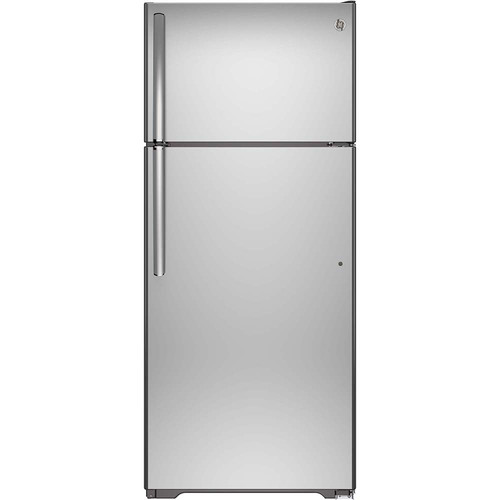 GE® ENERGY STAR 18 CU. FT. TOP-FREEZER REFRIGERATOR STAINLESS STEEL ...