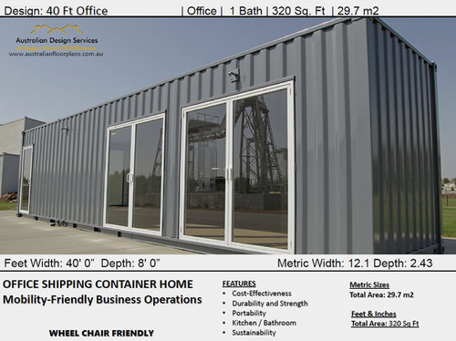 Shipping Container Office Plan: office for a 40 feet container