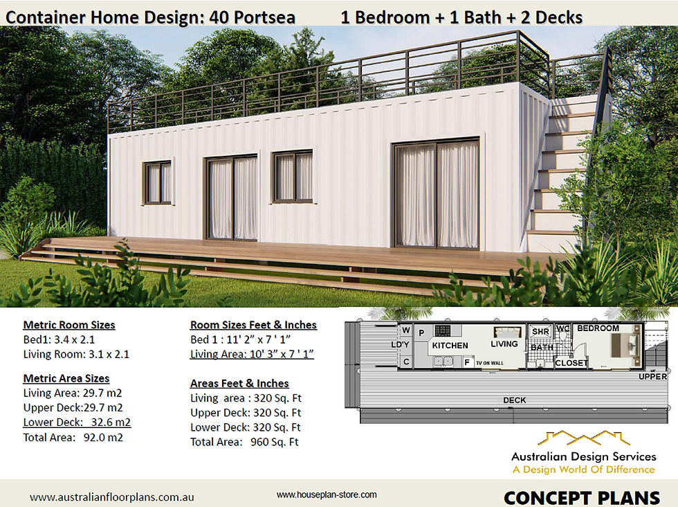 40ft Shipping Container House Plans: 40 Portsea | Australianfloorplans