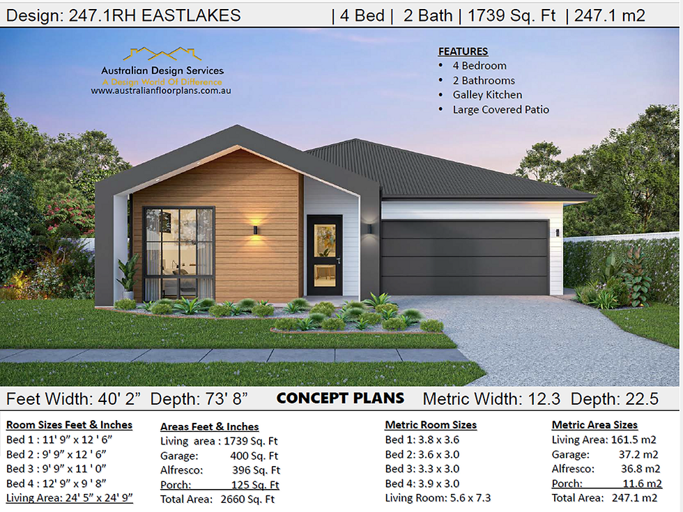 Modern House Design:247.1RH EASTLAKES | Australianfloorplans