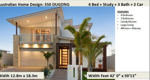 4 Bedroom + Study House Plans - : 358.0m2 3837 Sq Foot : 350LH