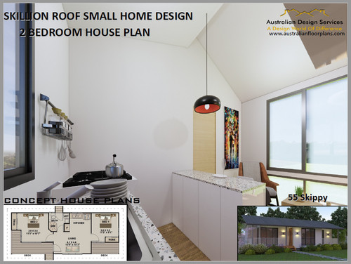 small home plan 55 Skippy | 2 Bed - 55.0 m2 | Preliminary House Plan ...
