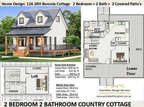 2 Bed Granny Flat Plans 124.1RH Boronia Cottage | Preliminary House ...