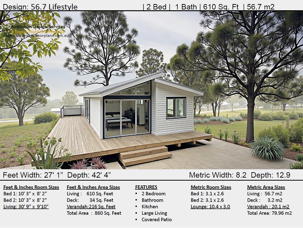 56.7 m2 | 610 Sq Ft | 2 Bed | 1 Bath | 56.7 Lifestyle Construction ...