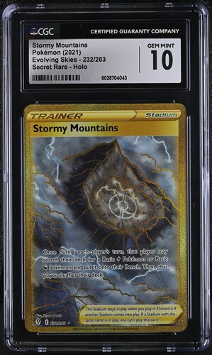 Stormy Mountains #232 Pokemon Evolving Skies CGC Grade10 GM | Pokemon ...