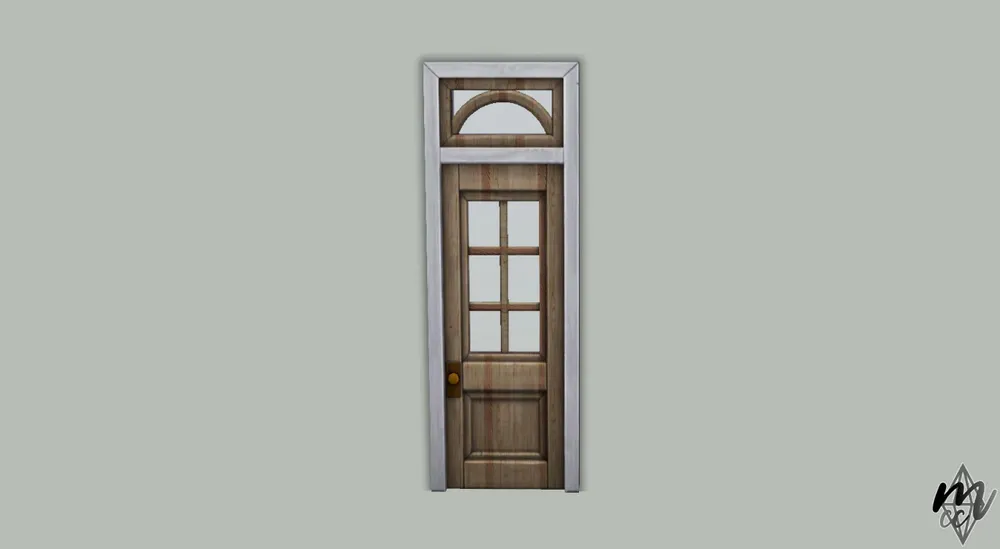 The Sims 4 - Exterior Door with Multipane Window and Fanlight