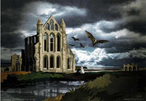 Whitby Abbey And Bats Print | Pandemonium