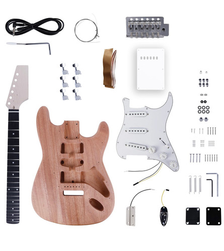 Strat-Style Electric Guitar Build Kit, Mahogany Body DIY | Guitar Any Way