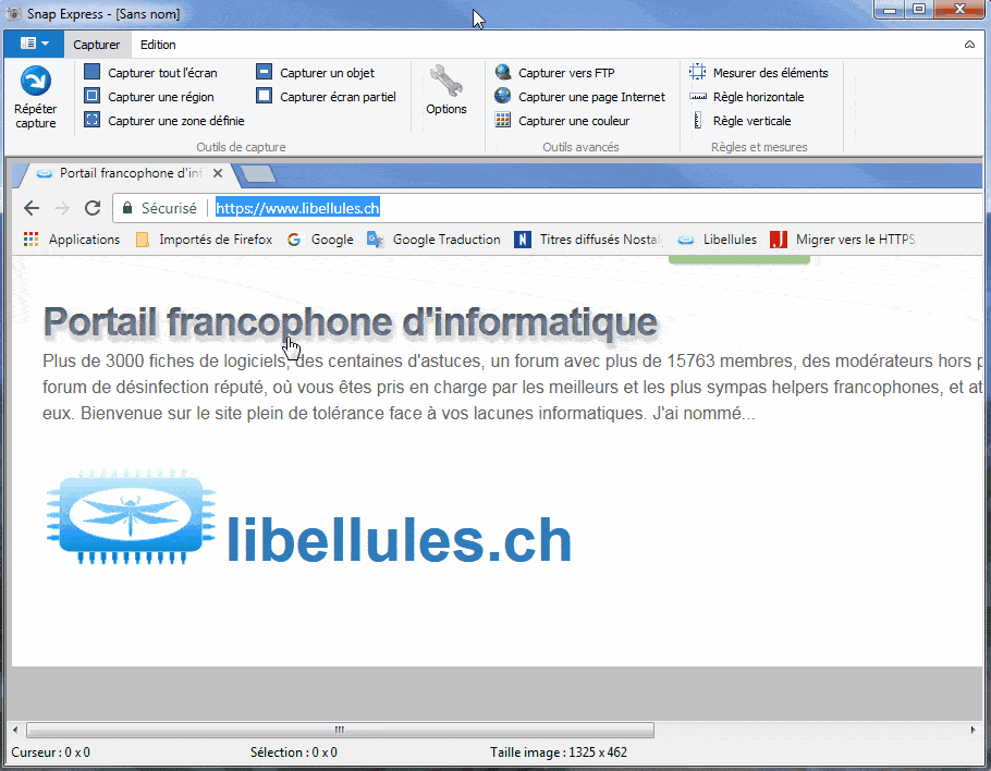 Snap Express - capture écran et traitement de la saisie | libellules.net