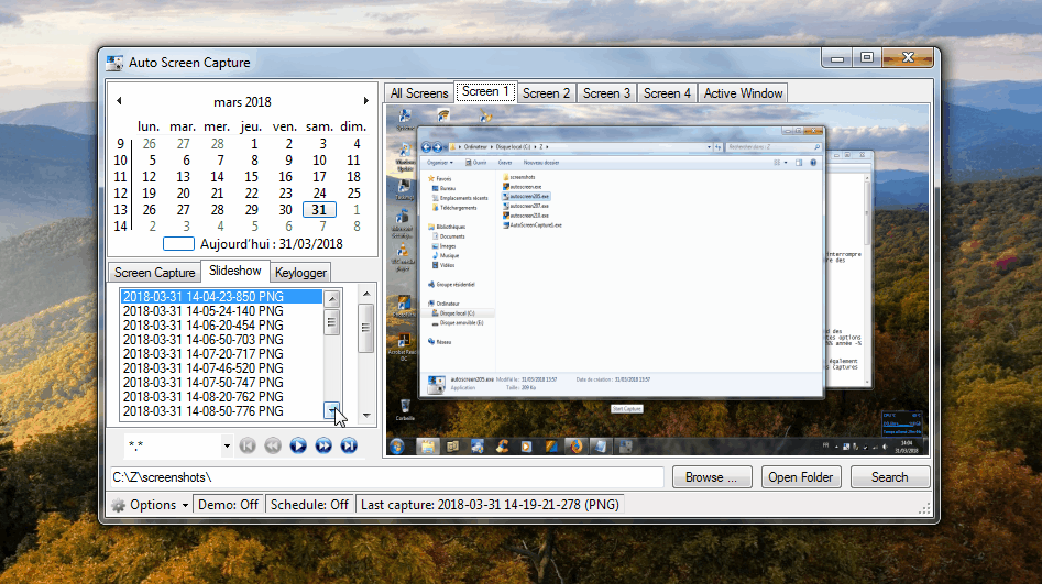 Auto Screen Capture - utilitaire capture écran automatique | libellules.net