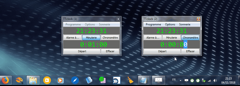 TTclock - horloge de bureau, alarme, minuterie, chronomètre | libellules.net