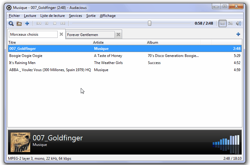 Audacious Music Player - lecteur audio avec onglets | libellules.net