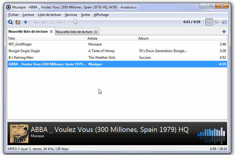 Audacious Music Player - lecteur audio avec onglets | libellules.net