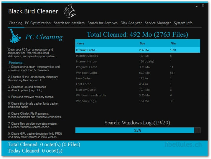 Black Bird Cleaner scanne tous les recoins de votre PC, puis supprime ...