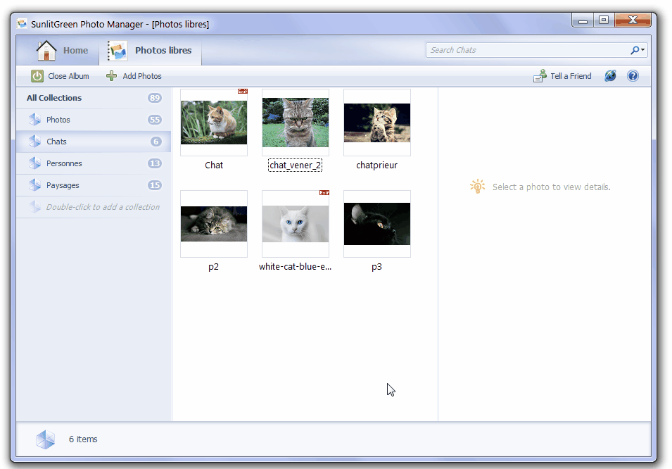 SunlitGreen Photo Manager - organiseur/marqueur photos | libellules.net
