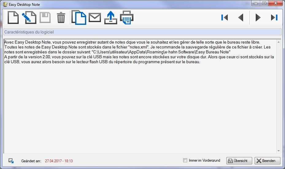 Easy Desktop Note - petit assistant pour votre mémoire