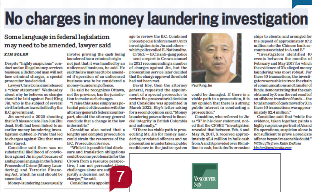 RCMP 3 YEAR MONEY LAUNDERING INVESTIGATION FAILED TO ISSUE ANY CHARGES ...