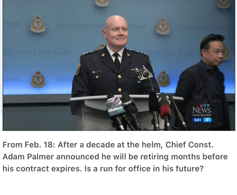 VANCOUVER POLICE CHIEF PALMER JOINING THE RCMP | Jonathan McCormick