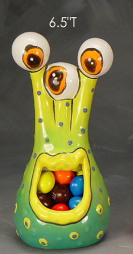 CM-1955-1 Google Eyed Monster Tall 6"T | RAD Ceramics