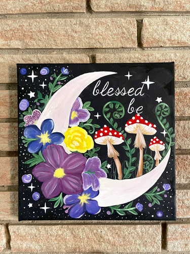 "Blessed Be" Enchanted Moon Artwork - Hand-Painted Canvas | Spiritual ...