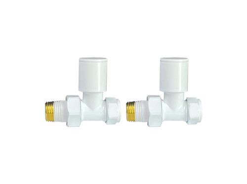 Circulus White Straight Valve Set | Radox Radiators
