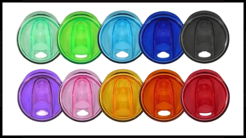 20-ounce Colored Lids- Plastic Slide Lock | Sublimation Kings of