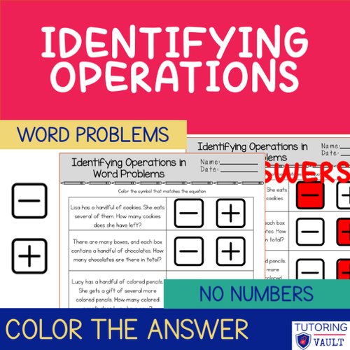 Identifying Operations in Word Problems | Addition | Subtraction | No ...