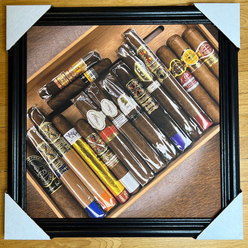 24 x 24 Framed AM | CIGARS Artwork | AMCIGARS