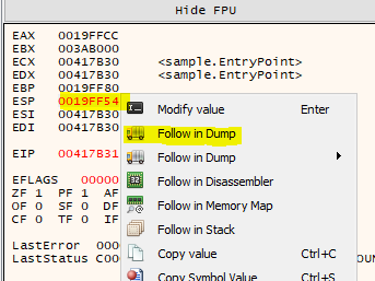 Manually unpacking a UPX packed binary
