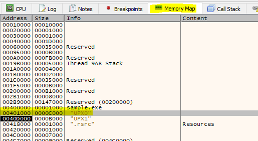 Manually unpacking a UPX packed binary
